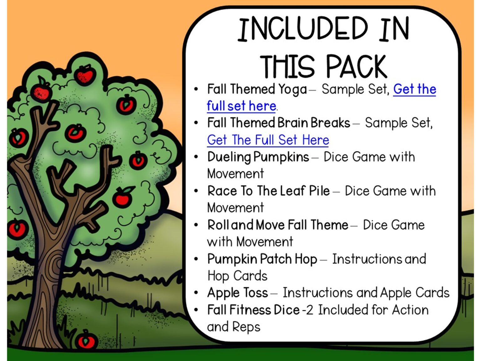 Fall Themed Movement Games - Pink Oatmeal Shop