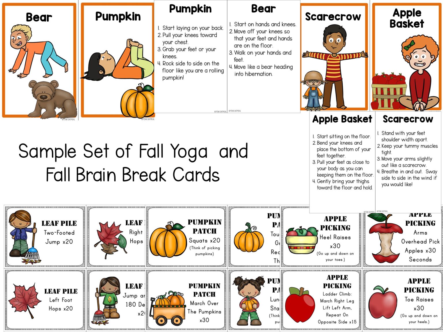 Fall Themed Movement Games - Pink Oatmeal Shop