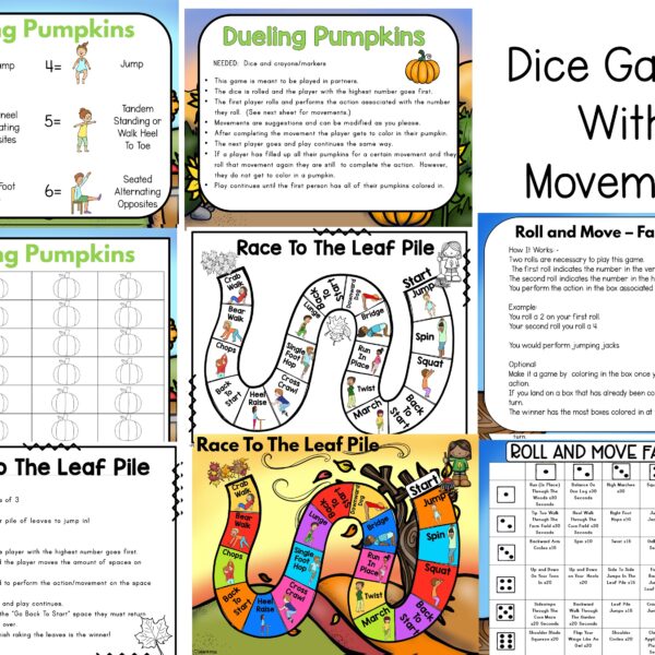 Fall Themed Movement Games - Pink Oatmeal Shop