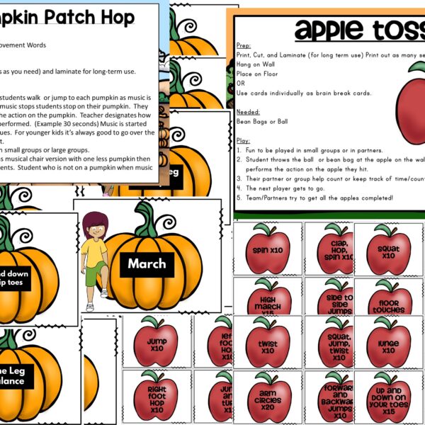 Fall Themed Movement Games - Pink Oatmeal Shop