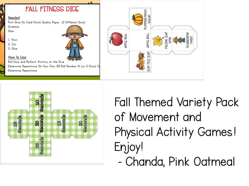 Fall Themed Movement Games - Pink Oatmeal Shop