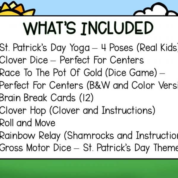 St. Patrick's Day Movement Games - Pink Oatmeal Shop