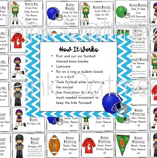 Football Brain Breaks - Pink Oatmeal Shop