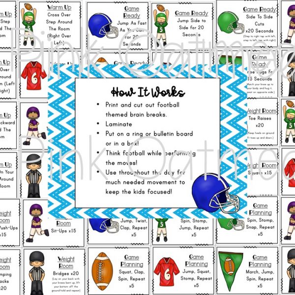 Football Brain Breaks - Pink Oatmeal Shop