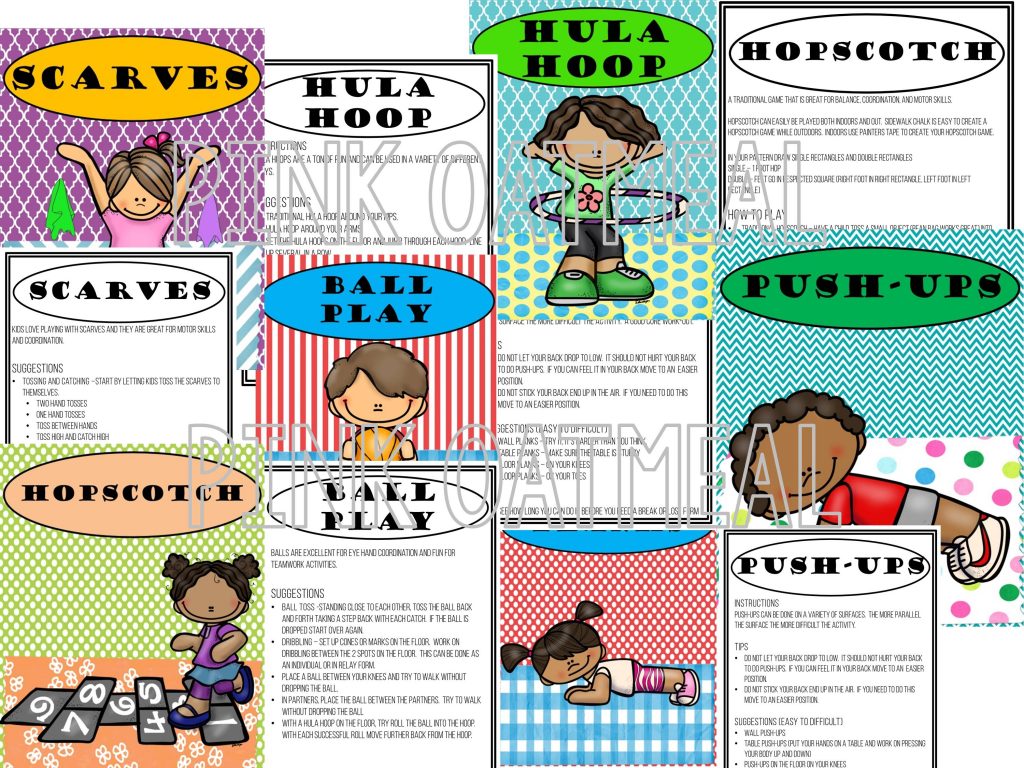 Physical Education Stations - Fitness and Exercise Activity - Pink ...