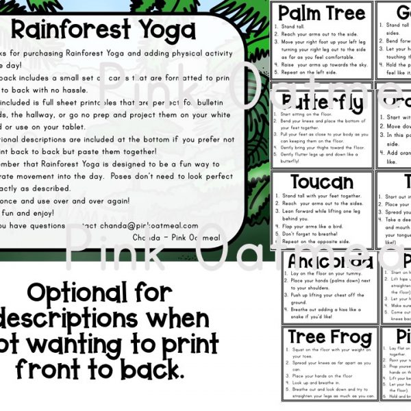 Rainforest Yoga - Pink Oatmeal Shop