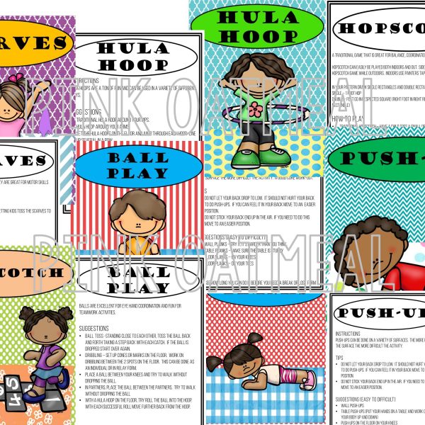 Physical Education Stations - Fitness and Exercise Activity - Pink ...