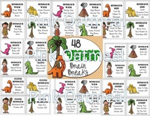 Dinosaur Themed Brain Breaks - Pink Oatmeal Shop