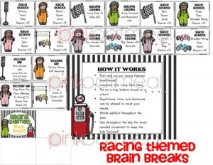 Racing Themed Brain Breaks - Pink Oatmeal Shop
