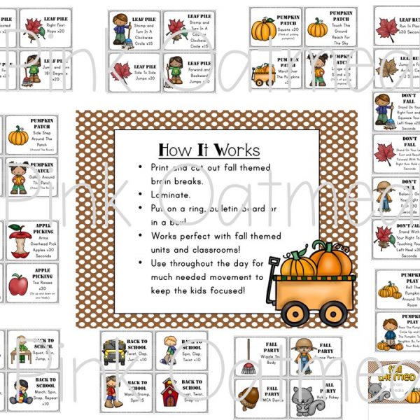 Autumn Themed Brain Breaks - Pink Oatmeal Shop