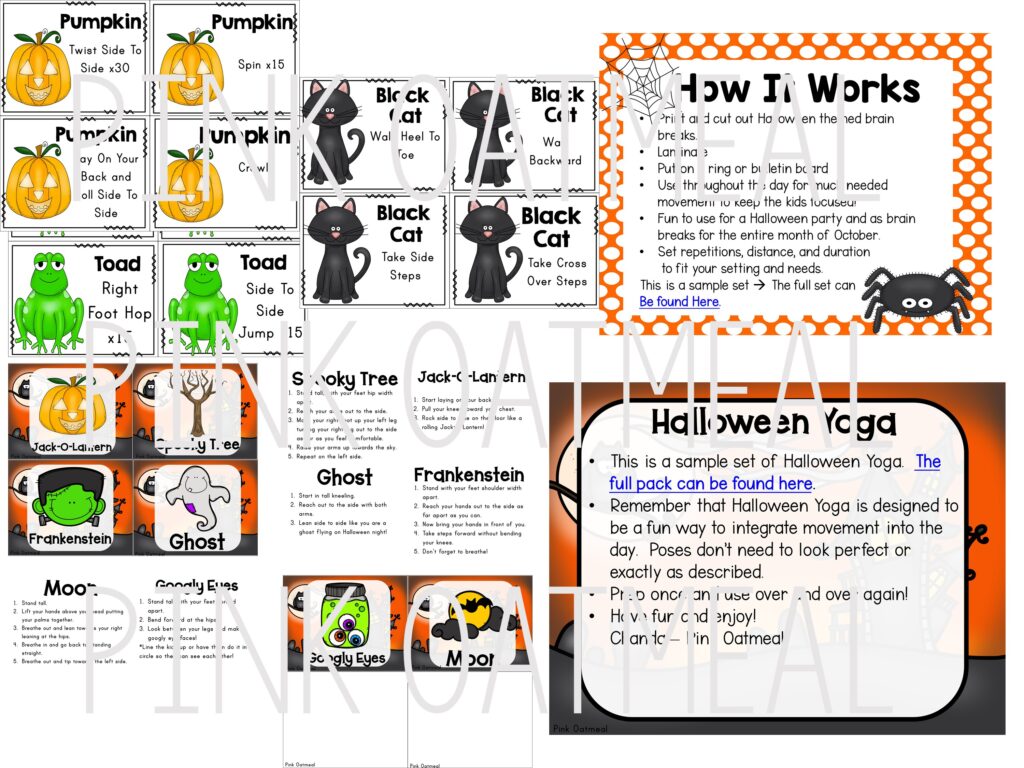 Halloween Movement Games - Pink Oatmeal Shop