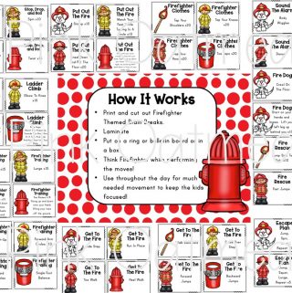 Firefighter Brain Breaks - Pink Oatmeal Shop