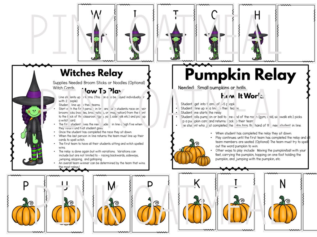 Halloween Movement Games - Pink Oatmeal Shop