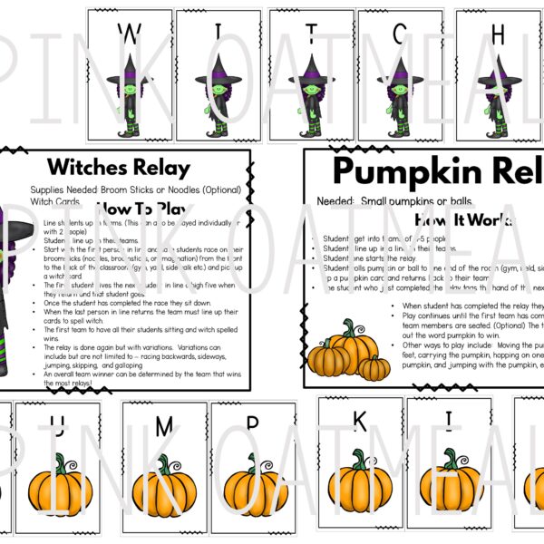 Halloween Movement Games - Pink Oatmeal Shop