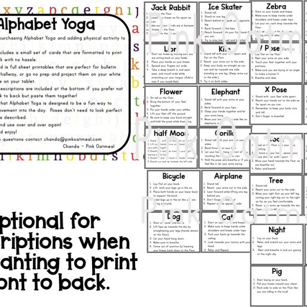 Alphabet Yoga - Pink Oatmeal Shop
