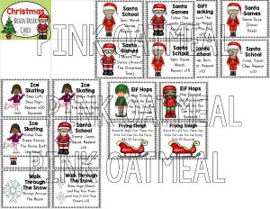 Christmas Brain Break Cards - Pink Oatmeal Shop