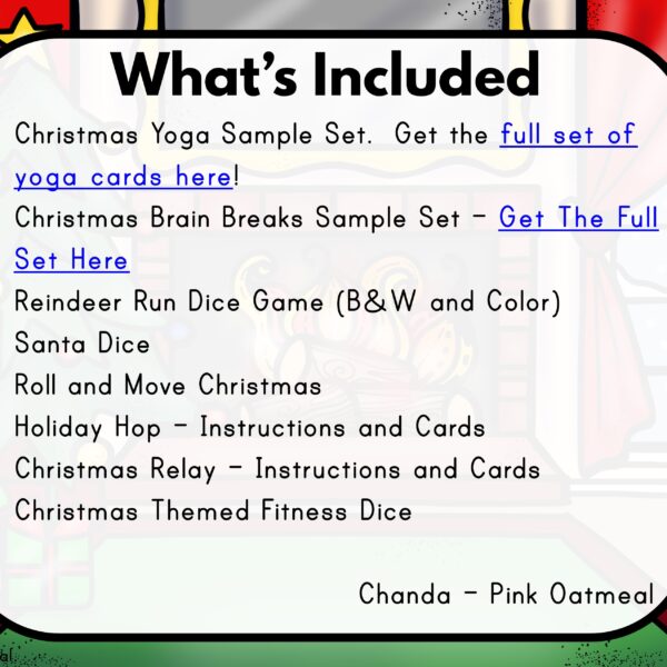 Christmas Themed Movement Games - Pink Oatmeal Shop