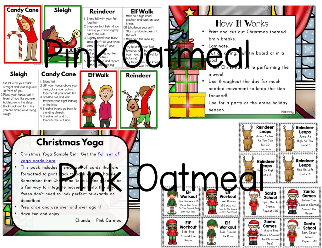 Christmas Themed Movement Games - Pink Oatmeal Shop