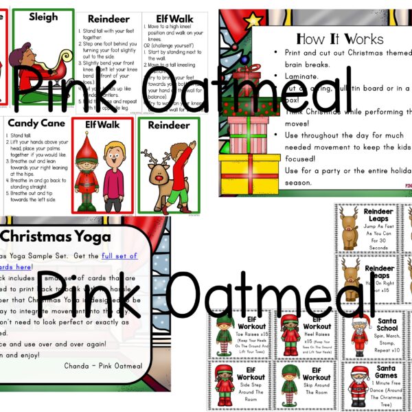 Christmas Themed Movement Games - Pink Oatmeal Shop