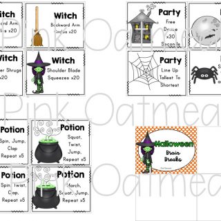 Halloween Brain Break Cards - Pink Oatmeal Shop