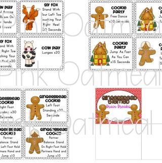 Gingerbread Man Brain Breaks - Pink Oatmeal Shop