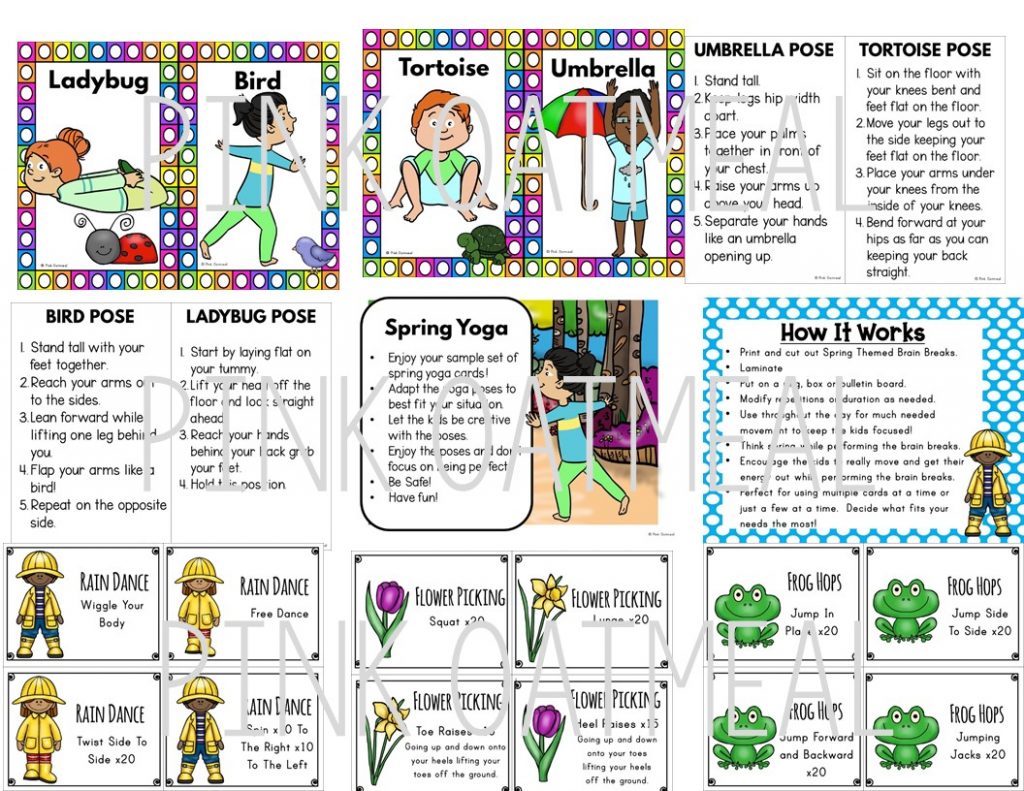 Spring Themed Movement Games - Pink Oatmeal Shop