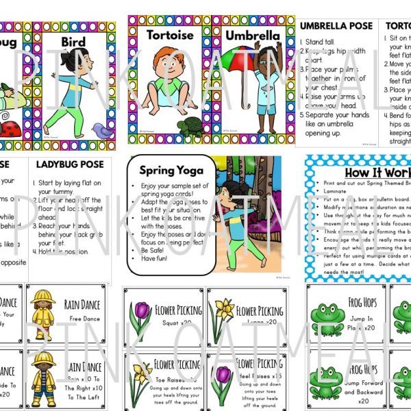 Spring Themed Movement Games - Pink Oatmeal Shop