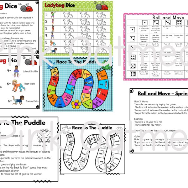 Spring Themed Movement Games - Pink Oatmeal Shop