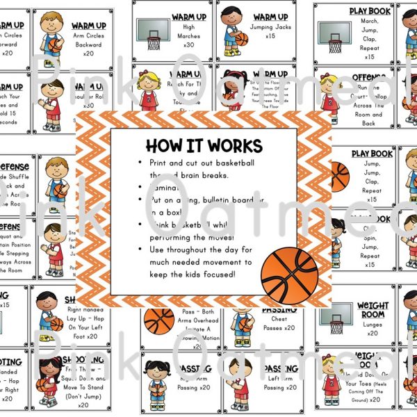 Basketball Brain Breaks - Pink Oatmeal Shop