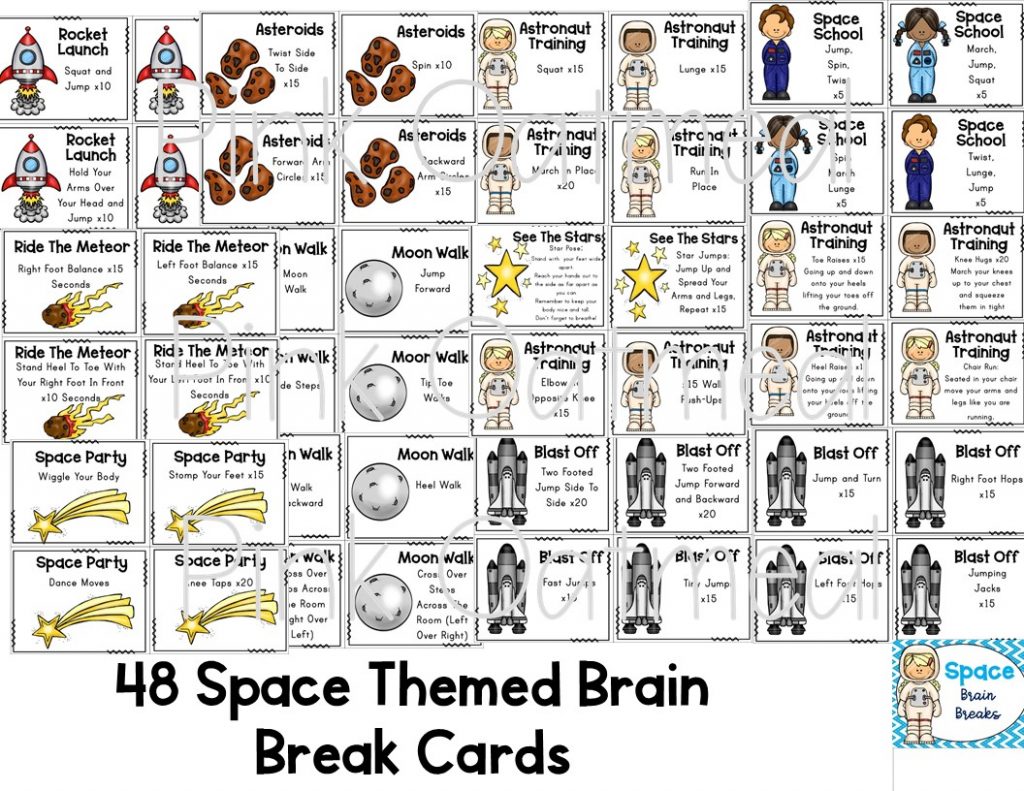 Space Brain Breaks - Pink Oatmeal Shop