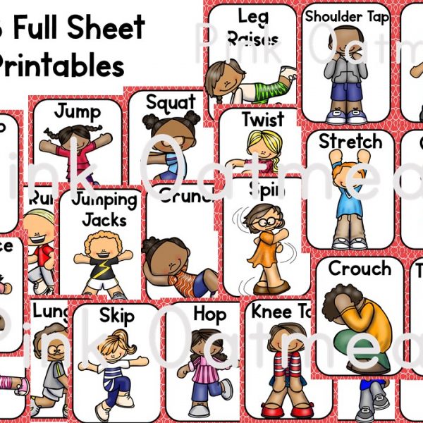 Brain Breaks - Movement Cards and Printables - Pink Oatmeal Shop