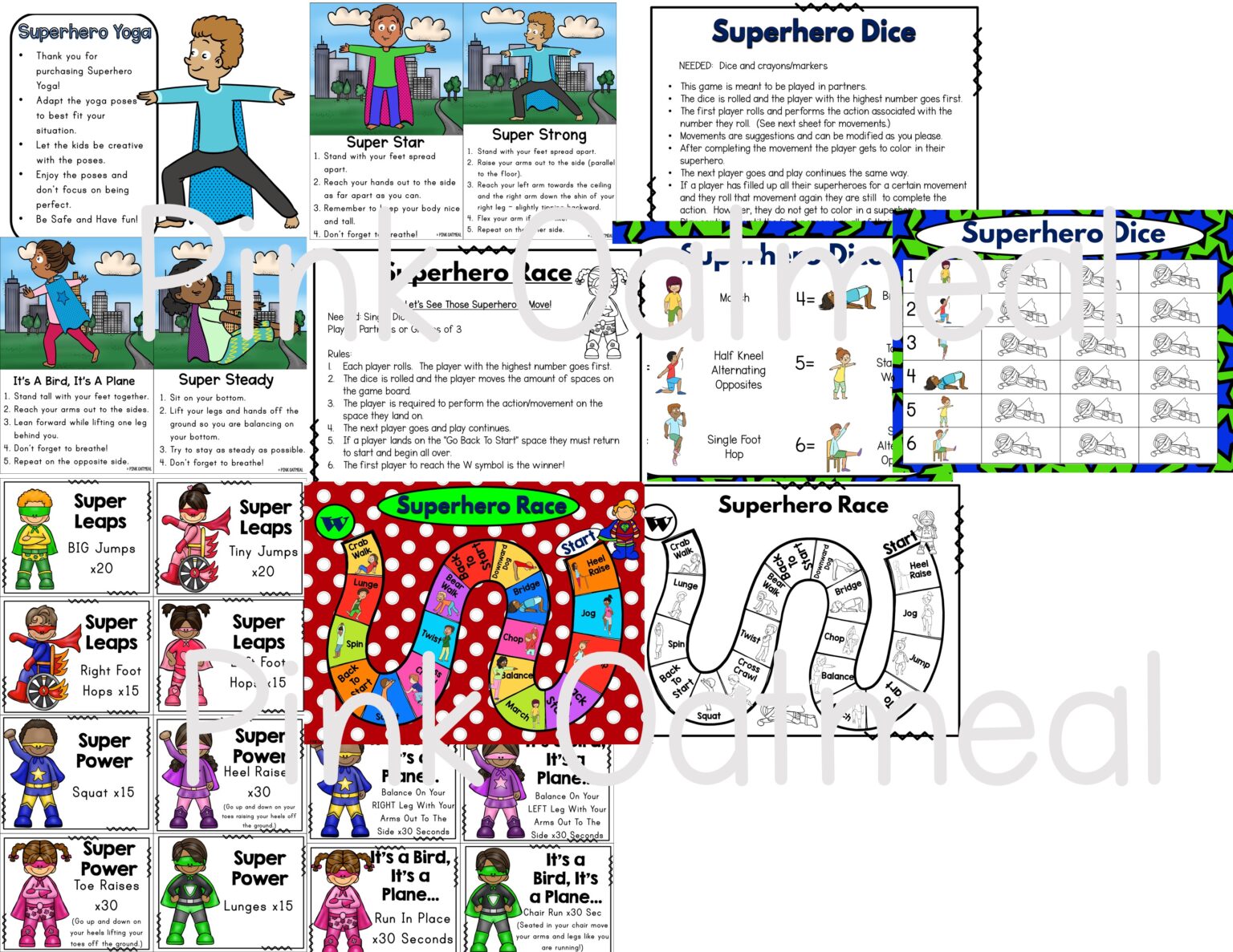 Superhero Movement Games - Pink Oatmeal Shop
