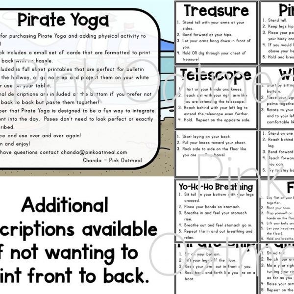 Pirate Themed Yoga and Printables - Pink Oatmeal Shop