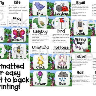 Spring Yoga Cards - Pink Oatmeal Shop