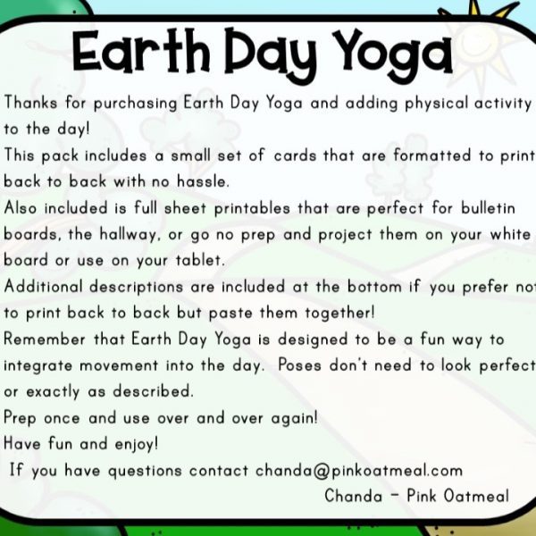 Earth Day Yoga - Pink Oatmeal Shop