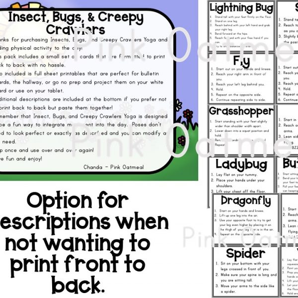Insects, Bugs, and Creepy Crawlers Yoga - Pink Oatmeal Shop
