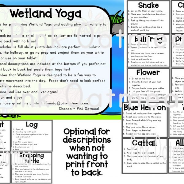 Wetland Themed Yoga - Pink Oatmeal Shop