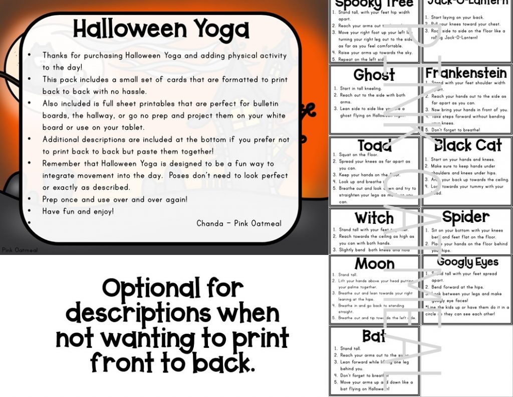 Halloween Yoga - Pink Oatmeal Shop