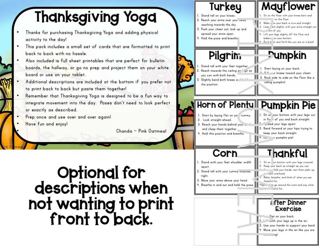 Thanksgiving Yoga - Pink Oatmeal Shop