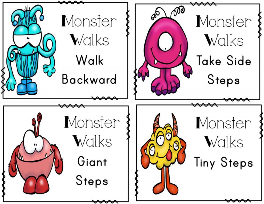 Monster Moves - Brain Break Cards - Pink Oatmeal Shop