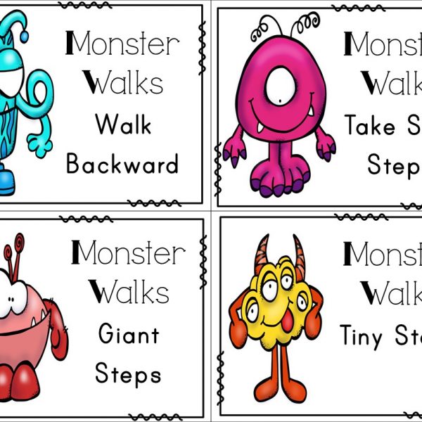 Monster Moves - Brain Break Cards - Pink Oatmeal Shop