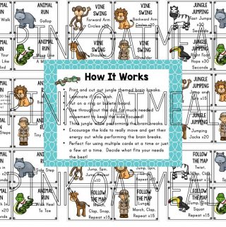 Safari Themed Brain Breaks - Pink Oatmeal Shop