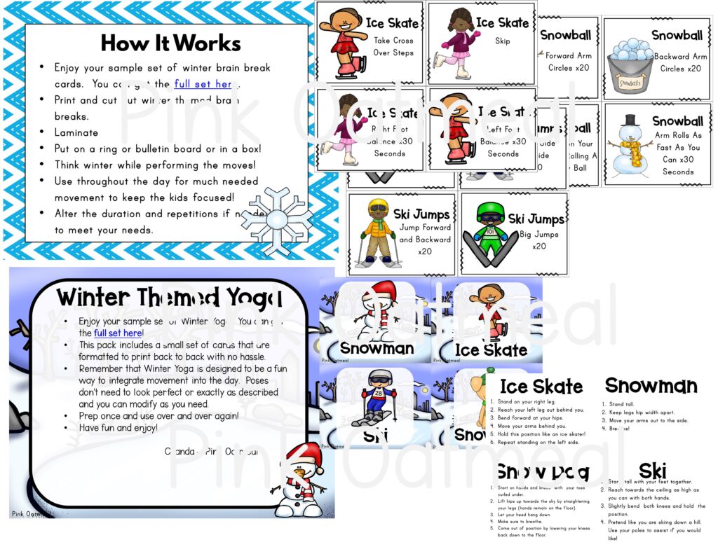 Winter Themed Movement Games - Pink Oatmeal Shop