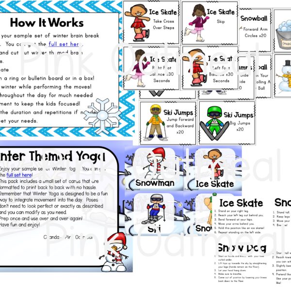 Winter Themed Movement Games - Pink Oatmeal Shop