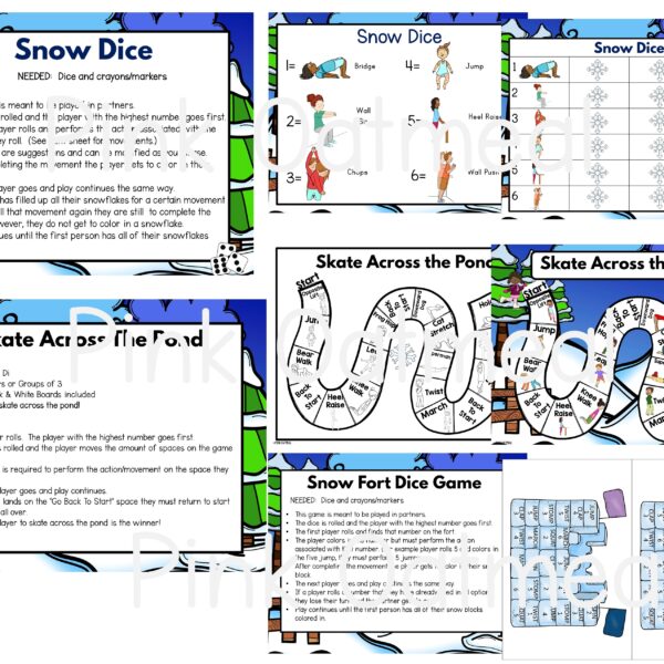 Winter Themed Movement Games - Pink Oatmeal Shop