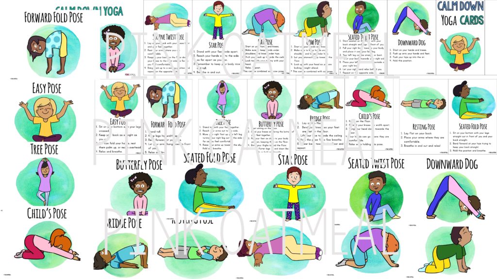 Yoga Calm Down Cards and Printables - Pink Oatmeal Shop
