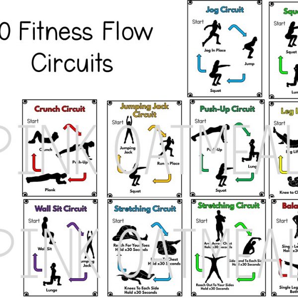Fitness Circuit - Physical Education and Exercise Activities - Pink ...