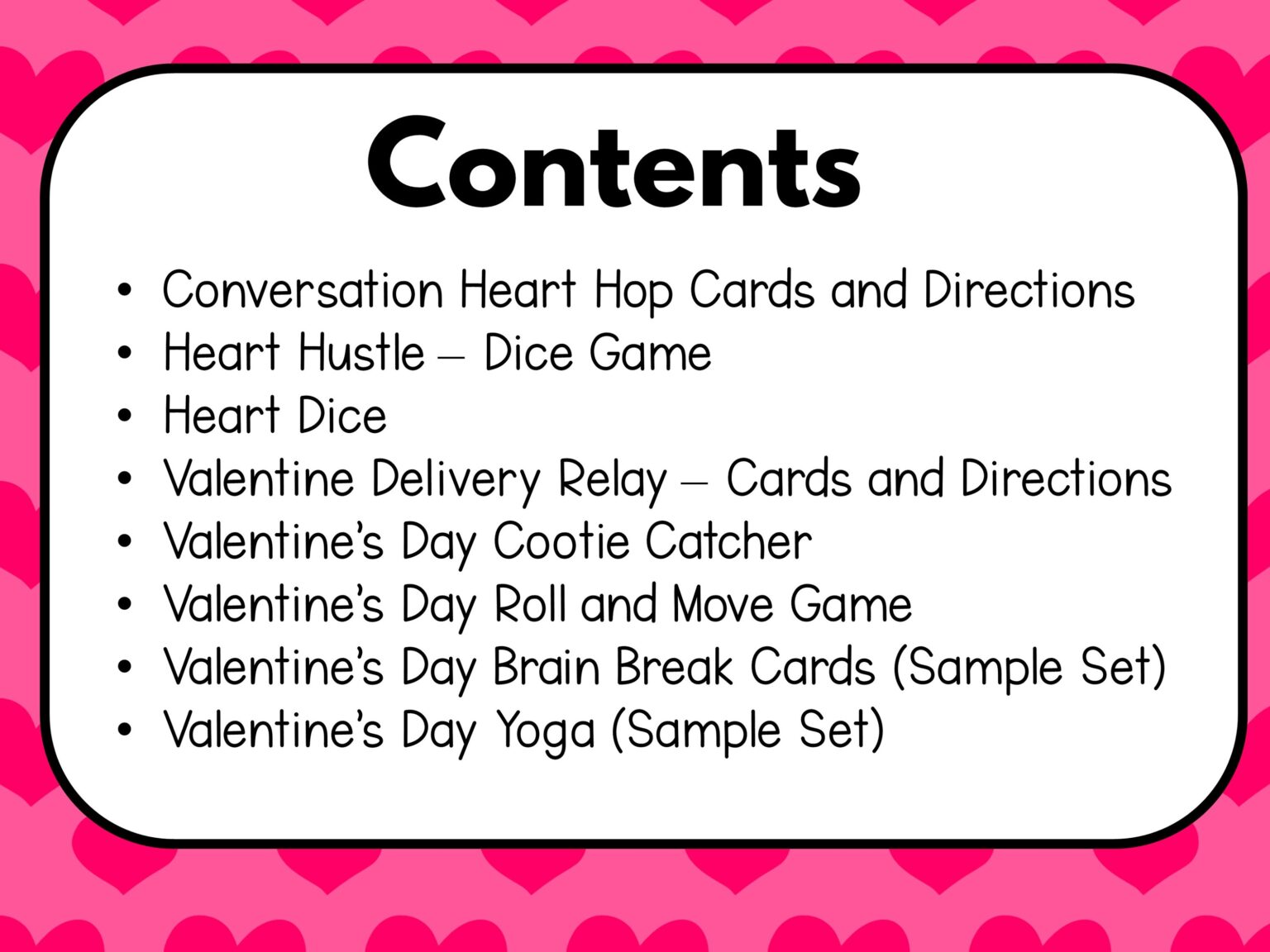 Valentine's Day Movement Games - Pink Oatmeal Shop