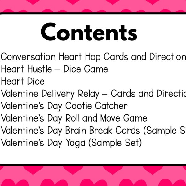 Valentine's Day Movement Games - Pink Oatmeal Shop