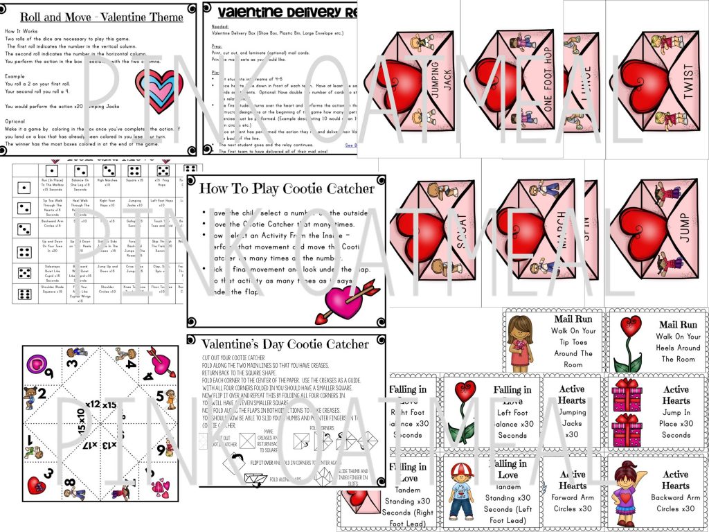 Valentine's Day Brain Breaks and Movement Games | Pink Oatmeal Shop